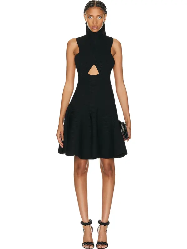 Alaïa Circular Knit Dress - Noir