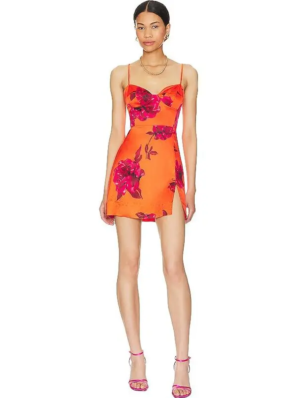 Nbd Monterey Cypress Mini Dress - Orange Floral