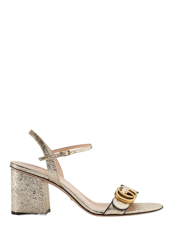 Gucci Marmont Metallic High-heel Sandals - Gold