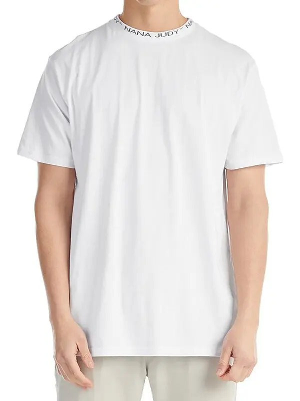 NANA JUDY Court Short Sleeve Neck Logo Tee - White