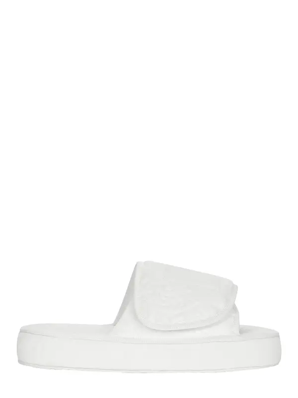 Dolce & Gabbana Embossed-logo Touch-strap Slippers - White