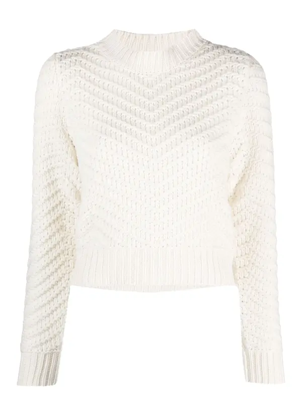 Fabiana Filippi Chevron-knit Cashmere Jumper - White