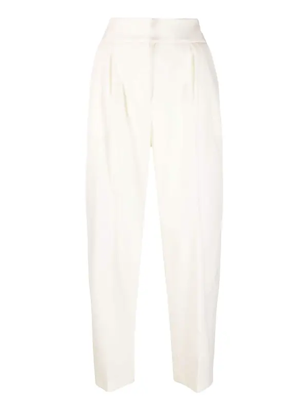 Fabiana Filippi Pressed-crease Tapered-leg Trousers - White