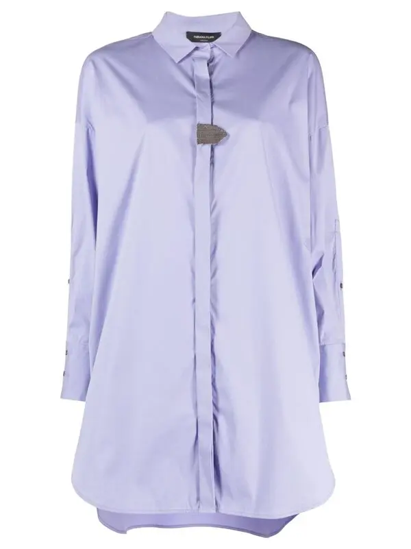 Fabiana Filippi Bead-embellished Shirt Dress - Purple