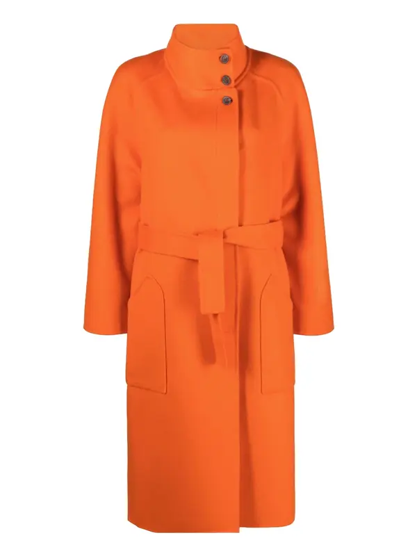 Fabiana Filippi Belted Single-breasted Coat - Orange