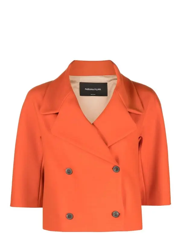 Fabiana Filippi Cropped Double-breasted Jacket - Orange