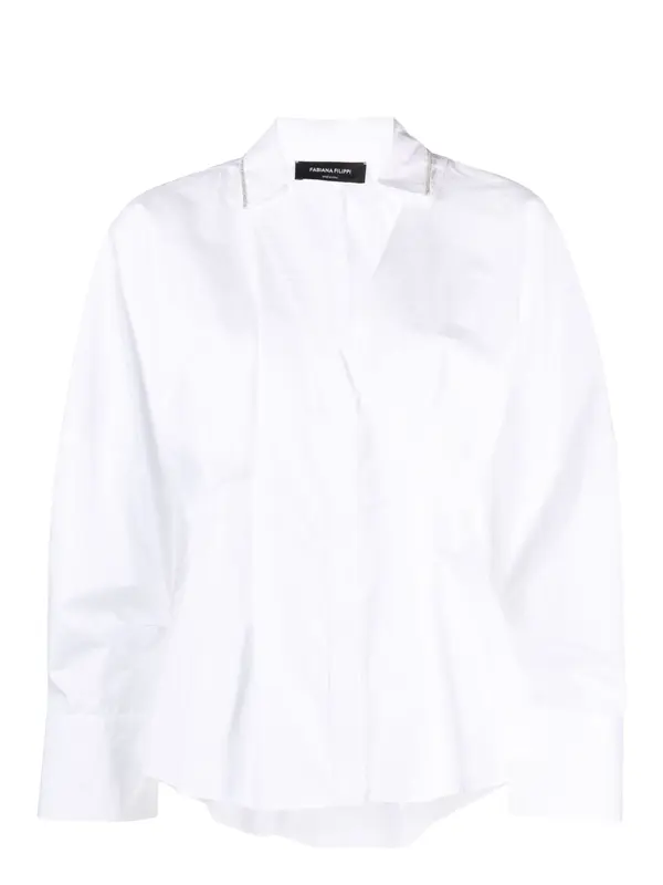Fabiana Filippi Pleated Cotton Shirt - White