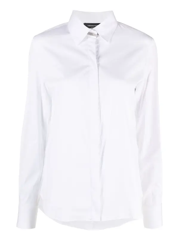 Fabiana Filippi Bead-embellished Long-sleeve Shirt - White