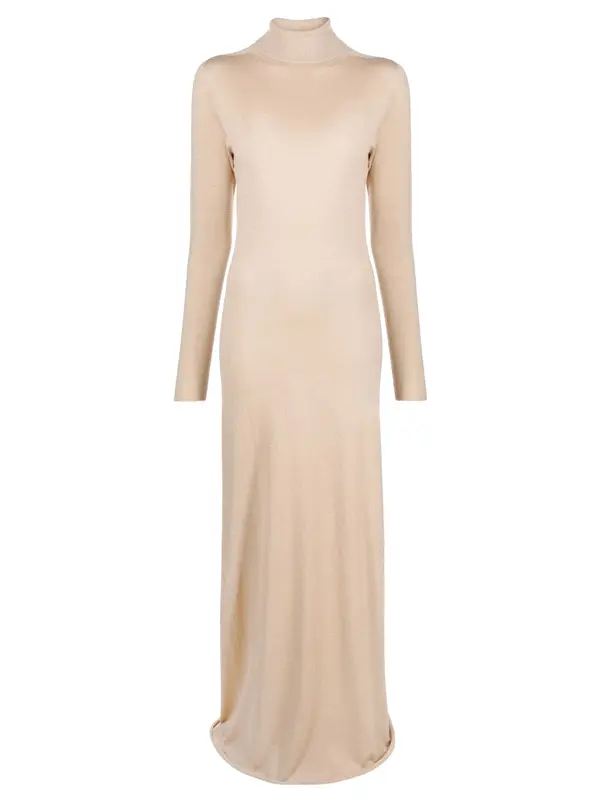 Fabiana Filippi Long-sleeve Knitted Maxi Dress - Neutrals