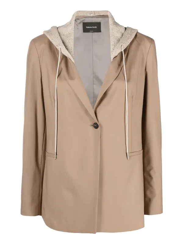 Fabiana Filippi Hooded Blazer - Brown