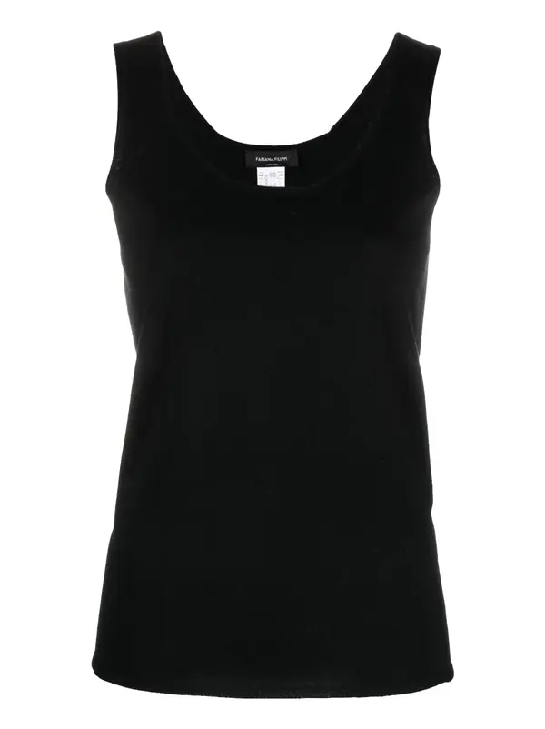 Fabiana Filippi Scoop-neck Knitted Tank Top - Black