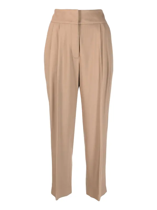 Fabiana Filippi Pleat-detail Cropped Trousers - Brown