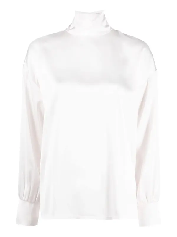 Fabiana Filippi High-neck Satin Blouse - White