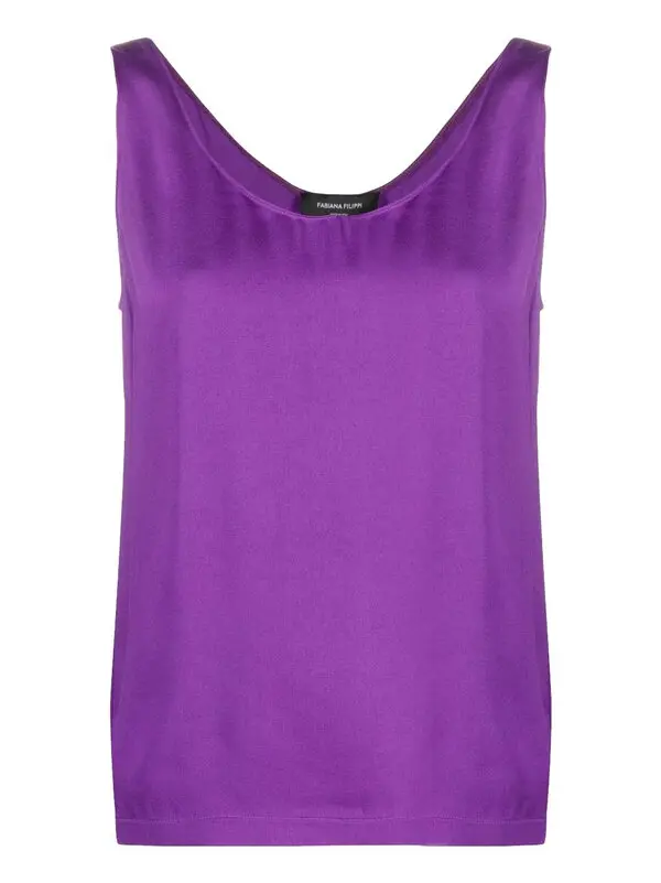 Fabiana Filippi Scoop-neck Sleeveless Blouse - Purple