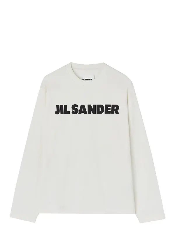 JIL SANDER Logo-print Long-sleeve Top - White