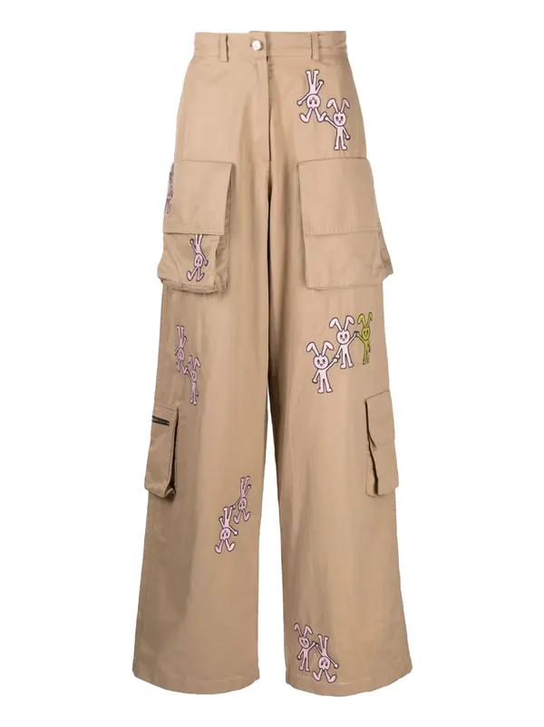 Natasha Zinko Logo-print Cargo Pants - Brown