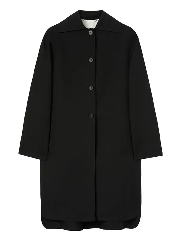 JIL SANDER Asymmetric-hem Coat - Black