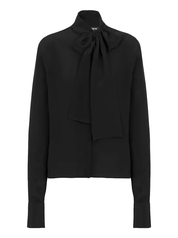 Balmain Bow-detail Buttoned Blouse - Black