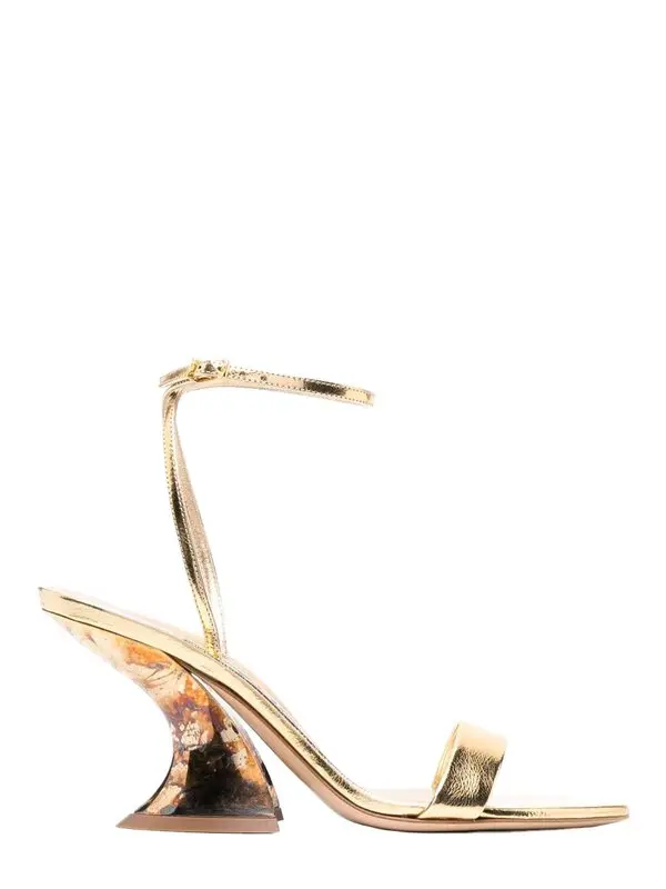 Casadei Elodie 75mm Metallic-finish Sandals - Gold
