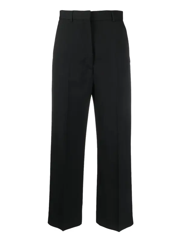 Acne Studios Pressed-crease Cropped Trousers - Black