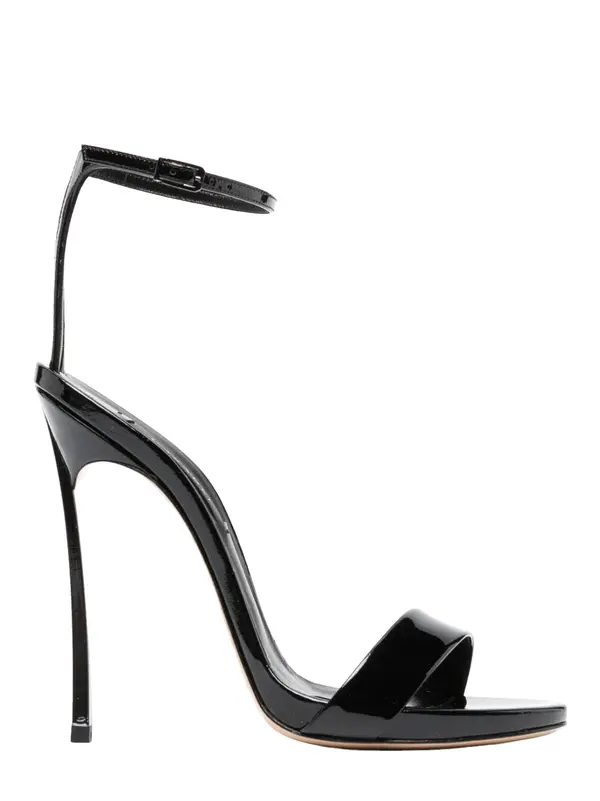 Casadei Blade 120mm Patent Sandals - Black