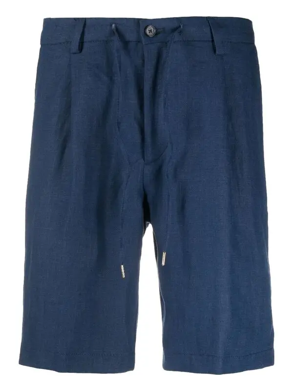 BRIGLIA 1949 Linen Drawstring Shorts - Blue