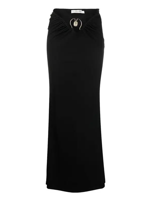 Christopher Esber Orbit Ruched Maxi Skirt - Black