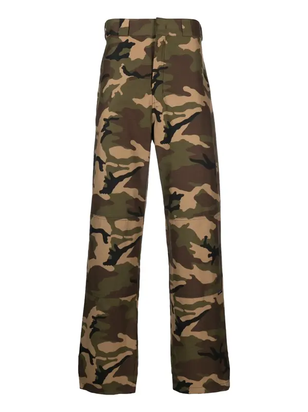 Palm Angels Camouflage-print Wide-leg Trousers - Green