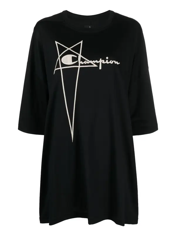 Rick Owens Logo-embroidered T-shirt - Black