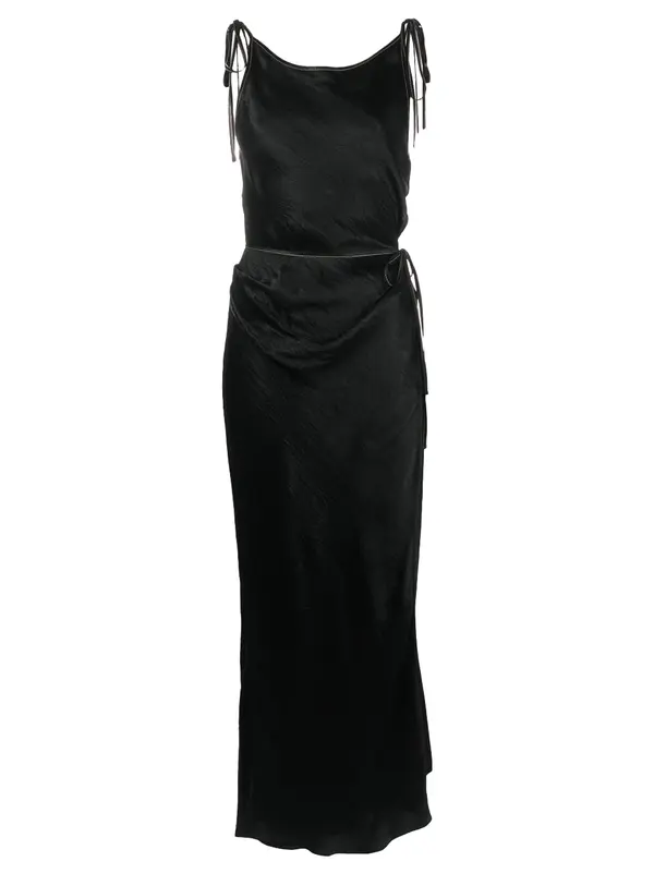 Acne Studios Sleeveless Satin Maxi Dress - Black