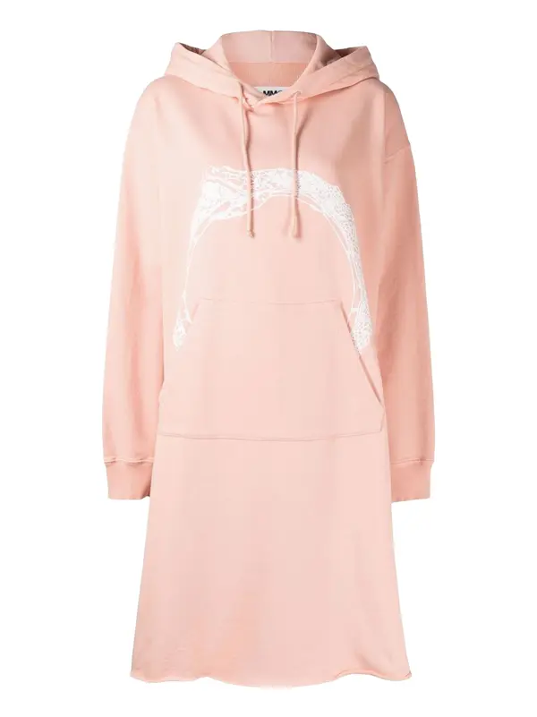 MAISON MARGIELA Snake-print Hooded Dress - Pink