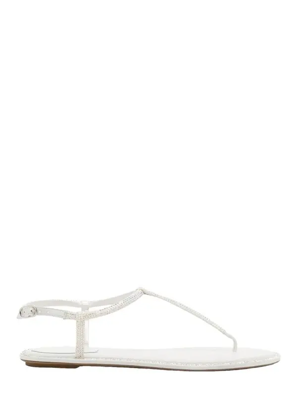 Rene Caovilla Diana Leather Sandals - White