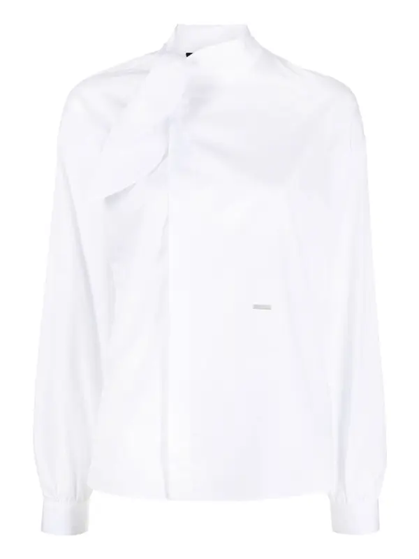 Dsquared2 Tie-neck Long-sleeve Shirt - White