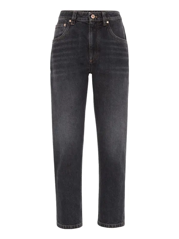 Brunello Cucinelli Straight-leg Cropped Jeans - Grey