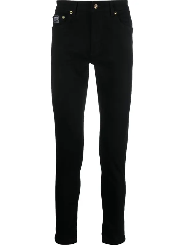 Versace Logo Patch Trousers - Black