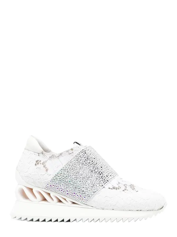 LE SILLA Jackie Crystal-embellished Sneakers - White
