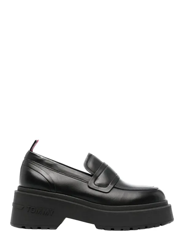 Tommy Hilfiger Ava Leather Loafers - Black