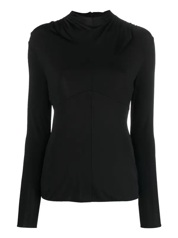 JIL SANDER Round-neck Long-sleeve Top - Black