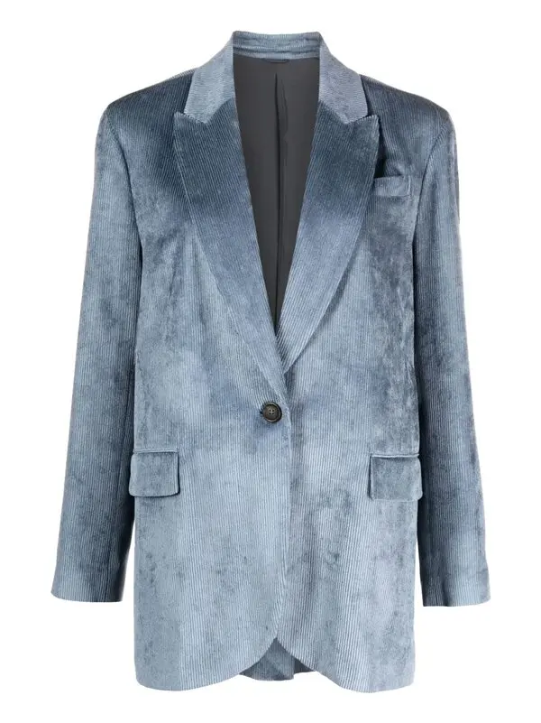 Brunello Cucinelli Single-breasted Button-fastening Blazer - Blue