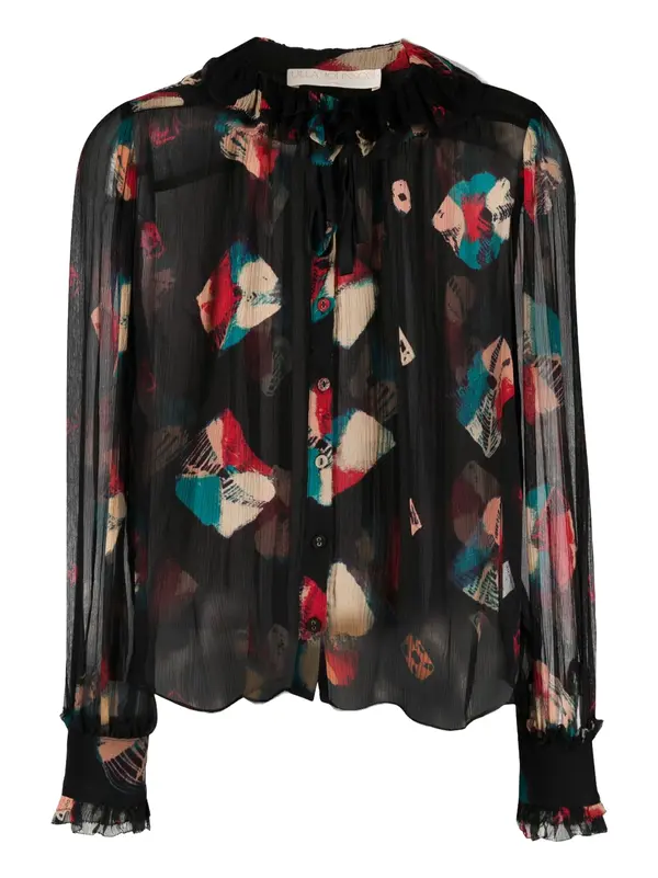 Ulla Johnson Abstract-print Blouse - Black
