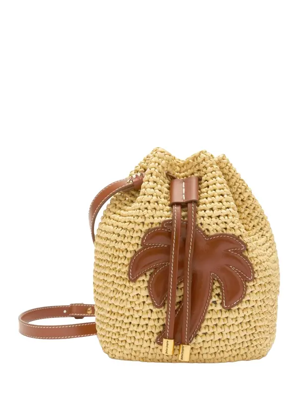 Palm Angels Palm Tree Appliqué Bucket Bag - Neutrals
