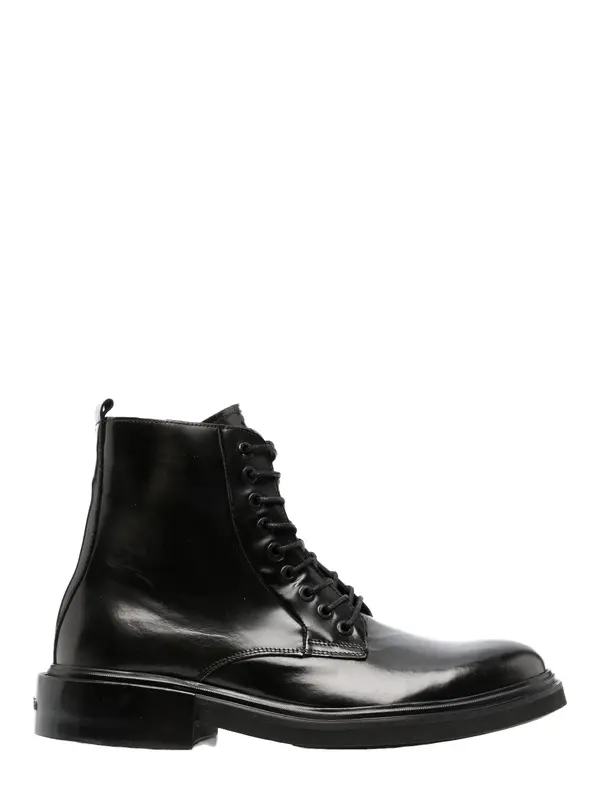 Calvin Klein Leather Lace-up Boots - Black