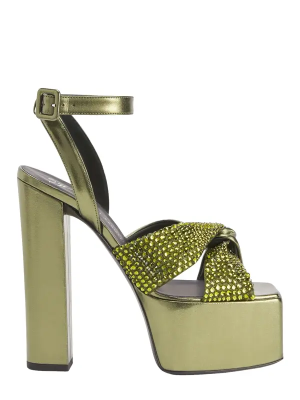 GIUSEPPE ZANOTTI Souree 150mm Crystal-embellished Sandals - Green