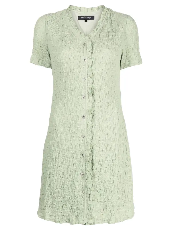 TOUT A COUP Cloqué-effect Mini Dress - Green