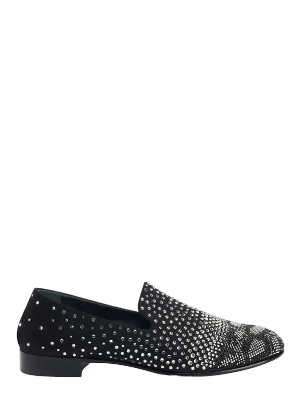 GIUSEPPE ZANOTTI Marthin Crystal-embellished Loafers - Black