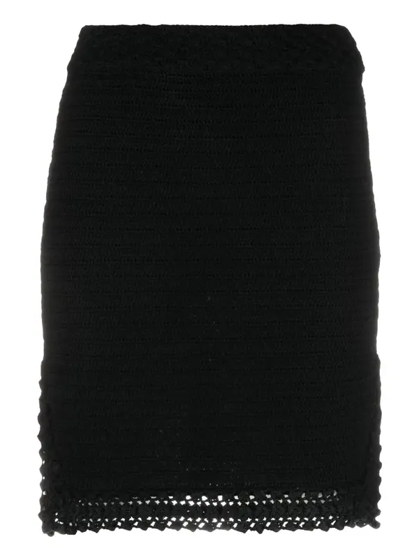 Zadig&Voltaire Crochet-knit Organic-cotton Skirt - Black