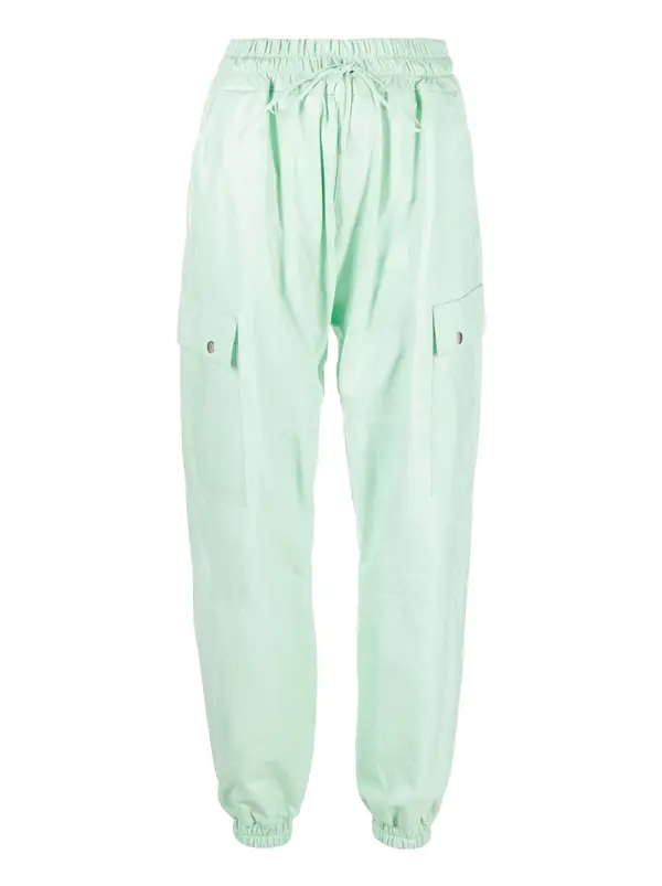 LISKA Leather Track Pants - Green