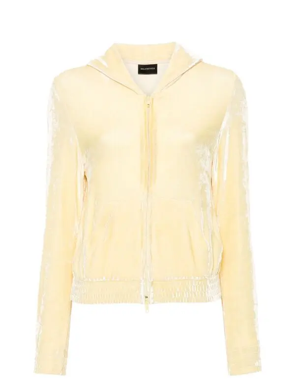 Balenciaga Bb Paris Zip-up Hoodie - Yellow