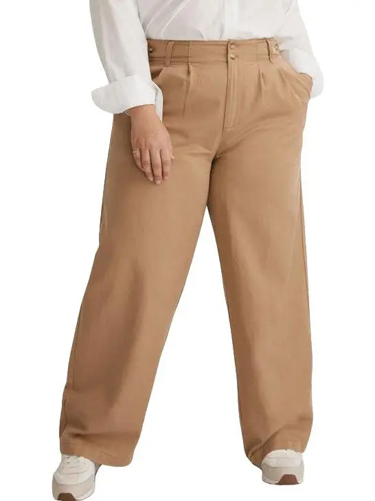 Madewell Harlow Wide Leg Pants - Seed Khaki