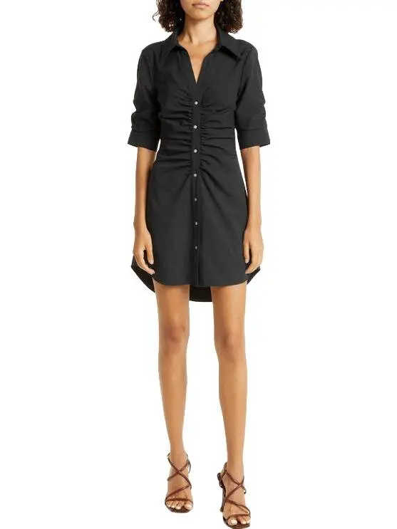Cinq À Sept Elina Gathered Shirtdress - Black